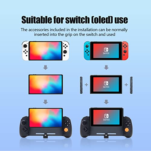 ECHZOVE Switch OLED Controller Grip, Wireless Controller Grip for Switch or Switch OLED with Gravity Induction of Six-Axis Gyroscope, Double Motor Vibration(Black)