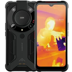 agm glory pro rugged smartphone, 5g unlocked rugged phone snapdragon 480, thermal imaging camera, 256x192 resolution, 6.53" fhd+, 6200mah battery ip68/ip69k, 8g+256g dual-led torch/nfc/gps/black