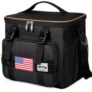 lekesky lunch bag for men work insulated tactical lunchbox heavy duty lunch cooler bags adults office 24-can (15l), black