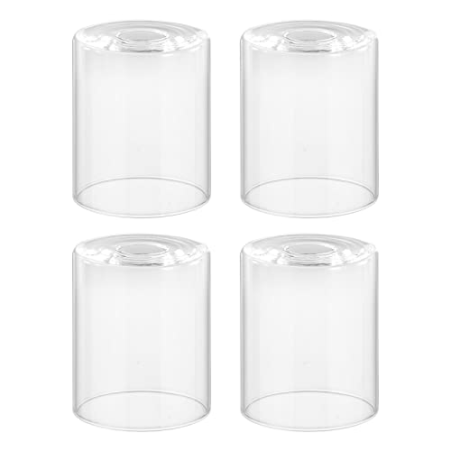 4-Pack Clear Glass Shade Light Fixture Replacement, 5.5in Height, 4.7in Diameter, 1.65in Fitter,High Transmittance Cylinder Glass Shade Cover Globe for Pendant Light Table Lamp Chandelier Wall Sconce