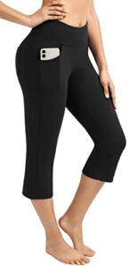 iuga yoga pants with pockets for women high waisted capri bootcut pants straight leg yoga capris pants work casual workout