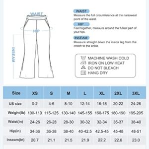 IUGA Yoga Pants with Pockets for Women High Waisted Capri Bootcut Pants Straight Leg Yoga Capris Pants Work Casual Workout