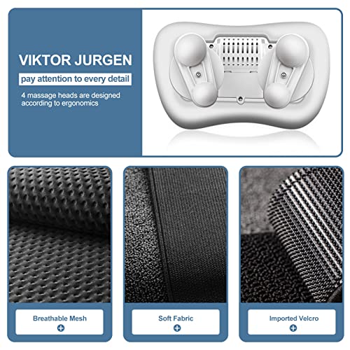 VIKTOR JURGEN Back Massager, Neck Massager with Heat, Massage Pillow Gifts for Men & Women, Electric Shiatsu Back Massager, Deep Kneading Shoulder Massager for Full Body Muscle,Massage at Home, Car