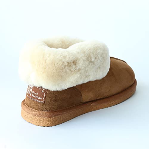 Grand Downunder Boots Ankle Slippers Genuine Shearling Sheepskins Grip Sole Unisex Chestnut