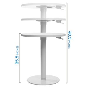 DANMIN 23.5" Round Tabletop - Sit to Stand, Height Adjustable Table/Desk from 25.5" to 40.5" - Perfect for Home Office or School Parties & Events