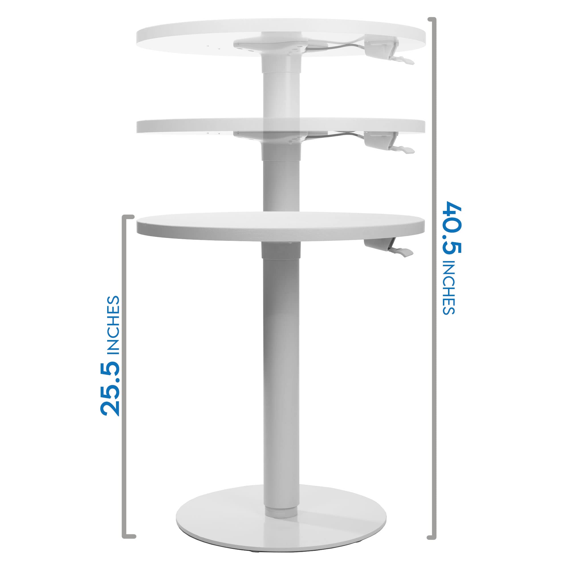 DANMIN 23.5" Round Tabletop - Sit to Stand, Height Adjustable Table/Desk from 25.5" to 40.5" - Perfect for Home Office or School Parties & Events