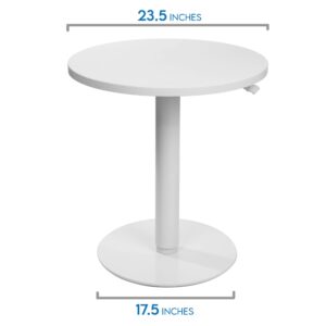 DANMIN 23.5" Round Tabletop - Sit to Stand, Height Adjustable Table/Desk from 25.5" to 40.5" - Perfect for Home Office or School Parties & Events