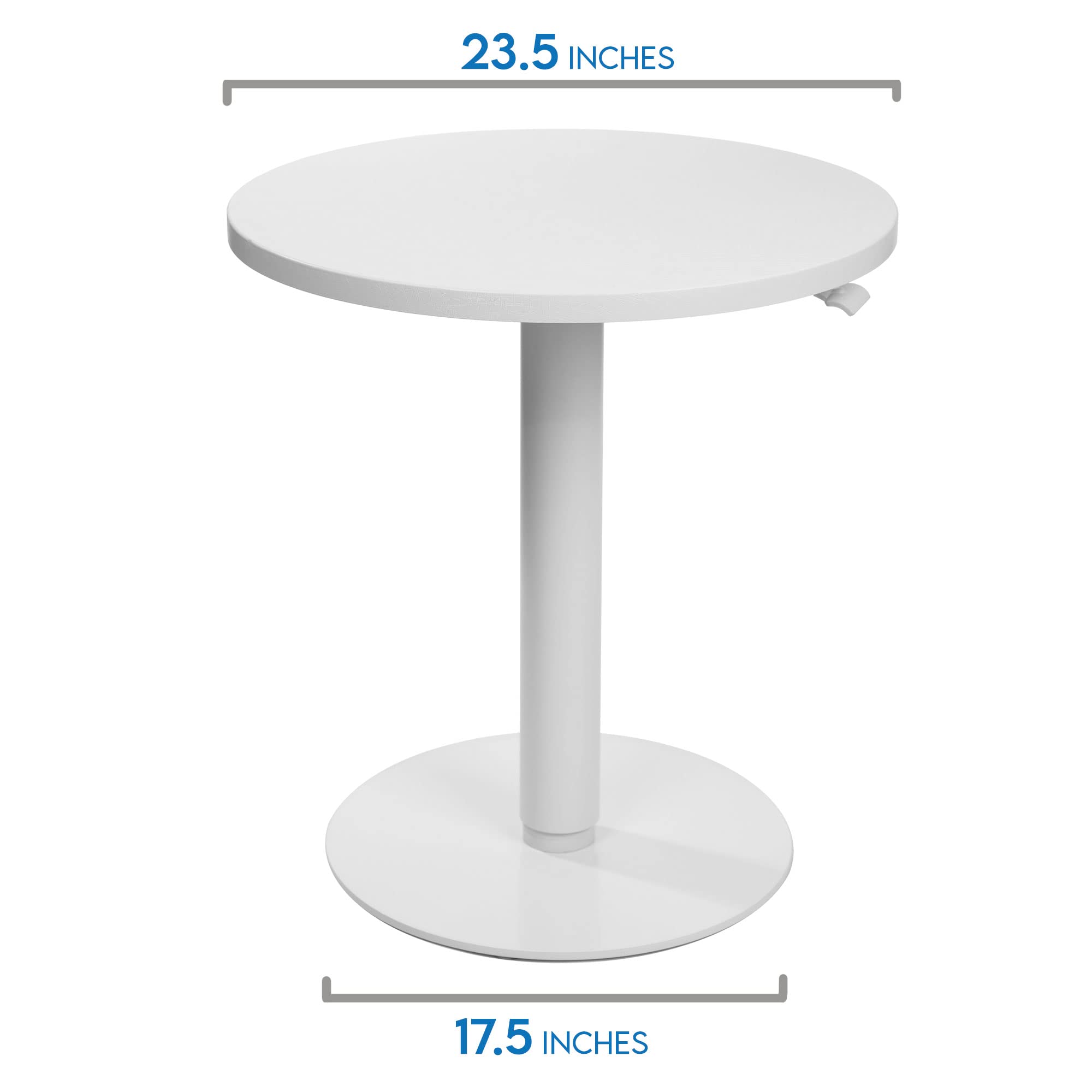 DANMIN 23.5" Round Tabletop - Sit to Stand, Height Adjustable Table/Desk from 25.5" to 40.5" - Perfect for Home Office or School Parties & Events