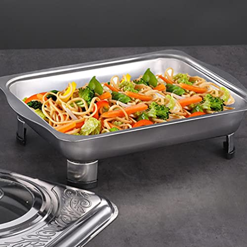 Cabilock Chafing Dish Buffet Set Stainless Steel Buffet Dish Rectangular Chafing Food Tray Chafer Pan with Lid Steam Table Pan for Wedding Parties Banquet Catering Events Food Warmer