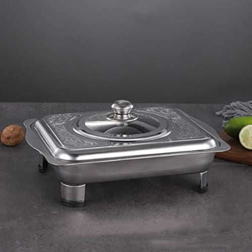 Cabilock Chafing Dish Buffet Set Stainless Steel Buffet Dish Rectangular Chafing Food Tray Chafer Pan with Lid Steam Table Pan for Wedding Parties Banquet Catering Events Food Warmer