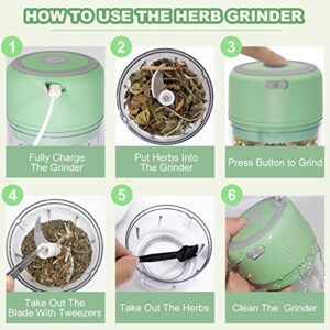 Electric-Herb-Grinder-3.5 Inch-2023-Upgraded, 3.4oz Large Grinder for Grinding Dry Fresh Herbs and Spices, USB Rechargeable, Portable, Waterproof, High-efficiency, Nice Choice for Gift