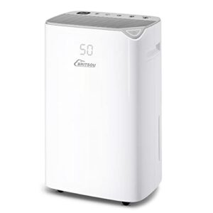 dehumidifier 3500 sq. ft 50 pint britsou dehumidifiers for home basements bedroom | quiet dehumidifier for medium to large room with drain hose | dry clothes mode | intelligent humidity control with auto shut off