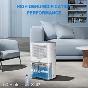 Dehumidifier 3500 Sq. Ft 50 Pint BRITSOU Dehumidifiers for Home Basements Bedroom | Quiet Dehumidifier for Medium to Large Room with Drain Hose | Dry Clothes Mode | Intelligent Humidity Control with Auto Shut Off