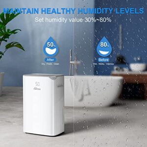 Dehumidifier 3500 Sq. Ft 50 Pint BRITSOU Dehumidifiers for Home Basements Bedroom | Quiet Dehumidifier for Medium to Large Room with Drain Hose | Dry Clothes Mode | Intelligent Humidity Control with Auto Shut Off