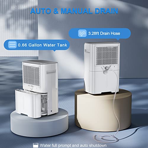 Dehumidifier 3500 Sq. Ft 50 Pint BRITSOU Dehumidifiers for Home Basements Bedroom | Quiet Dehumidifier for Medium to Large Room with Drain Hose | Dry Clothes Mode | Intelligent Humidity Control with Auto Shut Off