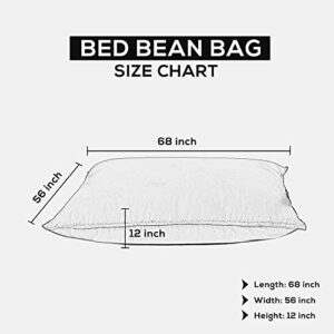 SATTVA 5.5ft All Weather Water Resistant Giant Bed Bean Bag for Adults - Big Bean Bag Covers Only (No Filling), Love Sack Bean Bag Oversized, Washable Ultra Soft Zipper, Dorm & Family Room Black Color