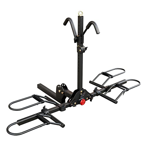 Young 2-Bike Rack Hitch Mount Platform Style for Cars Trucks SUVs Minivans, fits MTB Gravel Road Bike with Up to 5-inch Fat Tire Carrier Rack 200 lb Capacity - 2" Hitch Receiver