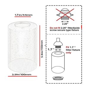 4 Pack Clear Seeded Glass Shade, YOUROKE Cylinder Clear Bubble Glass Shade 5.9in Height, 3.9in Diameter, 1.7in Fitter, High Transmittance Glass Lampshade Replacement for Pendant Light, Chandelier