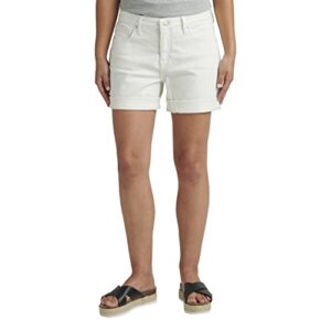 jag jeans women's alex mid rise boyfriend short, white, 12