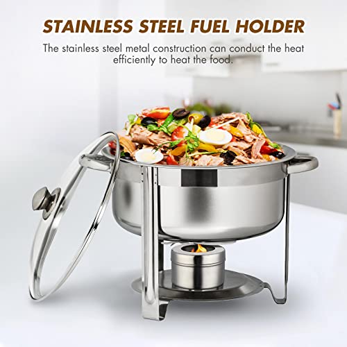 Cabilock 2pcs Stainless Steel Chafing Fuel Holder with Cover Chafer Canned Heat Fuel Box Buffet Warmer Warming Trays for Buffets Barbecue Parties Chafing Dish Buffet