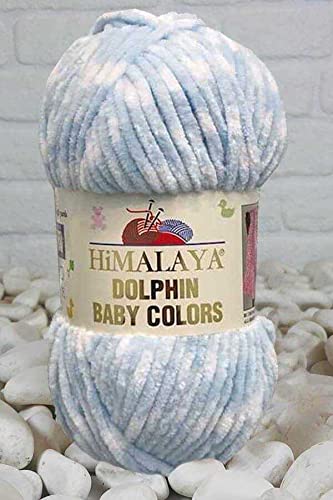 Himalaya Dolphin Baby Colors (5-Pack), 656 yds 5X100 Gram, Super Bulky Himalaya Yarn, Blanket Yarn, Velvet Yarn, Knitting Yarn, Amigurumi Yarn (80425)