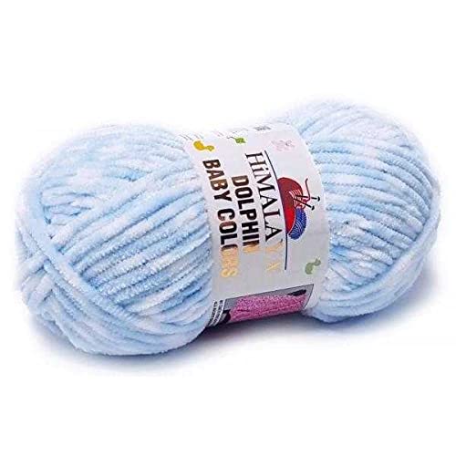 Himalaya Dolphin Baby Colors (5-Pack), 656 yds 5X100 Gram, Super Bulky Himalaya Yarn, Blanket Yarn, Velvet Yarn, Knitting Yarn, Amigurumi Yarn (80425)