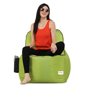 SATTVA All Weather Water Resistant Lounger Bean Bag for Adults - Big Bean Bag Covers Only (No Filling), Love Sack Bean Bag Oversized, Washable Ultra Soft Zipper, for Dorm & Family Room (Green)