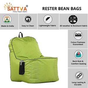 SATTVA All Weather Water Resistant Lounger Bean Bag for Adults - Big Bean Bag Covers Only (No Filling), Love Sack Bean Bag Oversized, Washable Ultra Soft Zipper, for Dorm & Family Room (Green)