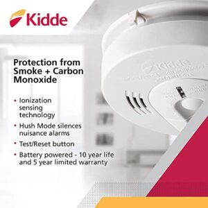 Kidde Carbon Monoxide Detector with Digital Display & LED Lights, CO Alarm & Smoke & Carbon Monoxide Detector, Battery Powered, Combination Smoke & CO Alarm, Voice Alert