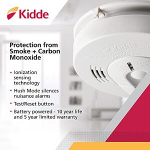 Kidde Carbon Monoxide Detector with Digital Display & LED Lights, CO Alarm & Smoke & Carbon Monoxide Detector, Battery Powered, Combination Smoke & CO Alarm, Voice Alert