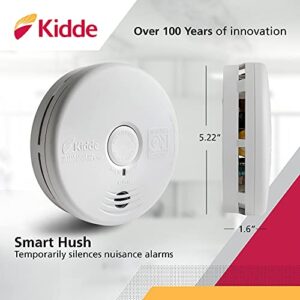 Kidde Kitchen Smoke Detector & Carbon Monoxide Detector Combo with Long-Life Lithium Battery and Smoke Detector, Long-Life Lithium Battery Powered Smoke Alarm with Hush Button