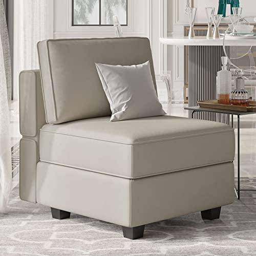 Belffin Modular Sofa Middle Module with Storage Accent Armless Chair for Modular Sectional Sofa Couch Velvet Grey