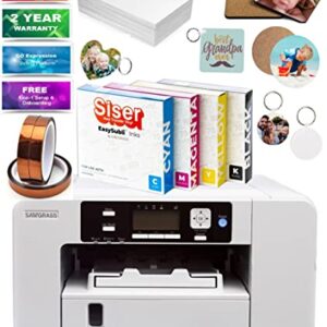 Sawgrass SG500 Sublimation Printer - Bundle with EASYSUBLI Inks, 220 Sheets Sublimax Paper, 3 Tapes, 10 Pieces Sublimation Blanks, Creative Studio Software (SG500 Easy Subli for Siser Users)