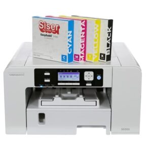 Sawgrass SG500 Sublimation Printer - Bundle with EASYSUBLI Inks, 220 Sheets Sublimax Paper, 3 Tapes, 10 Pieces Sublimation Blanks, Creative Studio Software (SG500 Easy Subli for Siser Users)