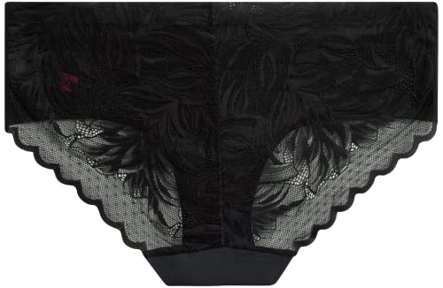 Vince Camuto Women's Underwear ? Seamless Lace Hipster Briefs (3 Pack), Size Medium, Black/Black/Black