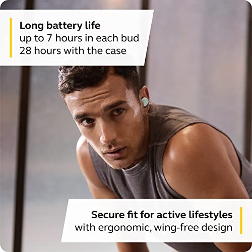 Jabra Elite 4 Active in-Ear Bluetooth Earbuds – True Wireless Earbuds with Secure Active Fit, 4 Built-in Microphones, Active Noise Cancellation and Adjustable HearThrough Technology – Mint