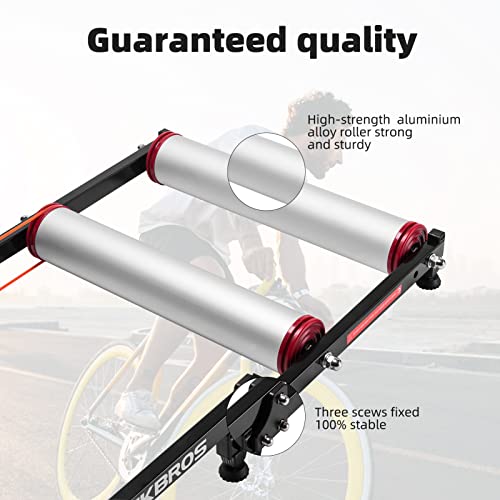 ROCKBROS Bike Rollers Adjustable Bike Trainer Stand Foldable Indoor Cycling Bicycle Roller with Resistance for MTB Road Bike Exercise