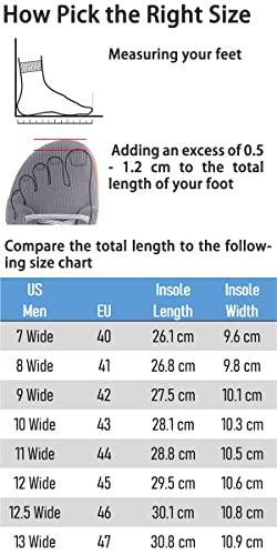 WHITIN Men's Extra Wide Width Fashion Barefoot Sneakers Zero Drop Sole W81 Size 11W Minimus Weightlifting Minimalist Tennis Shoes Walking All Black 44