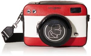 karl lagerfeld paris ikons essential crossbody, bk/red cmo