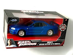 jada fast & furious brian's nissans skyline gt-r (bnr34) - blue 1:32 scale