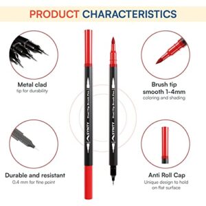 SYNTY 46 Brush Pens, Water-Based, Odourless & Leak Proof Dual Tip – Professional brush markers for Calligraphy, Lettering, Sketching & Drawing