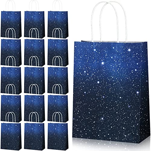 16 Pieces Galaxy Party Bags Space Party Favor Bags Starry Night Party Gift Goodie Bags Galaxy Treat Candy Bags Space Stars Theme Party Supplies for Galaxy Themed Birthday Decorations Party Favors