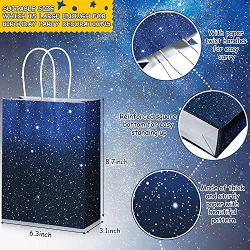 16 Pieces Galaxy Party Bags Space Party Favor Bags Starry Night Party Gift Goodie Bags Galaxy Treat Candy Bags Space Stars Theme Party Supplies for Galaxy Themed Birthday Decorations Party Favors