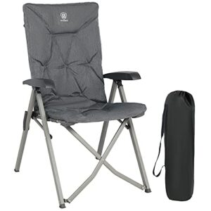 ever advanced folding camping recliner chair fully padded with adjustable high back support portable for adults patio reclining chair