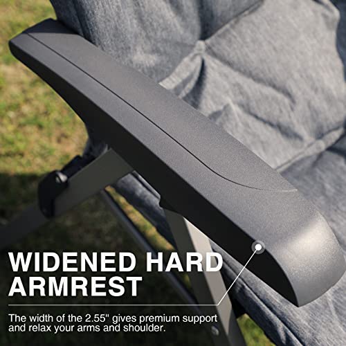 EVER ADVANCED Folding Camping Recliner Chair Fully Padded with Adjustable High Back Support Portable for Adults Patio Reclining Chair