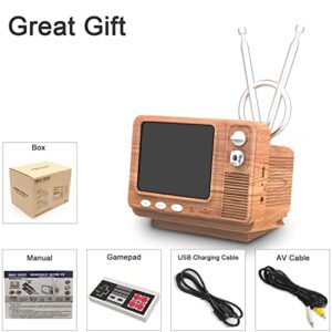 E-MODS GAMING Retro Games Console GV300S Mini TV Style 308 Video Games Player with Handheld Gamepad & AV Output - 3.0 Inch Screen Electronic Games Machine Xmas Gift for Kids Adults (Wood Grain)