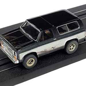 Auto World Xtraction 1977 Chevrolet Blazer Black/White HO Scale Slot Car