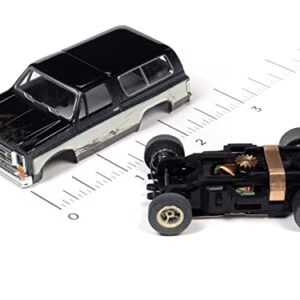 Auto World Xtraction 1977 Chevrolet Blazer Black/White HO Scale Slot Car