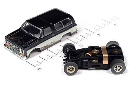 Auto World Xtraction 1977 Chevrolet Blazer Black/White HO Scale Slot Car