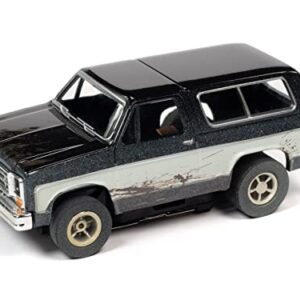 Auto World Xtraction 1977 Chevrolet Blazer Black/White HO Scale Slot Car